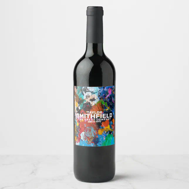 Paint Splatter Wine Label | Zazzle