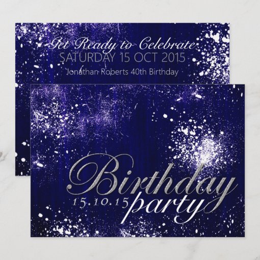 Paint Sprays Stylish Grunge Birthday Party Invite | Zazzle