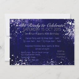 Paint Sprays Stylish Grunge Birthday Party Invite | Zazzle