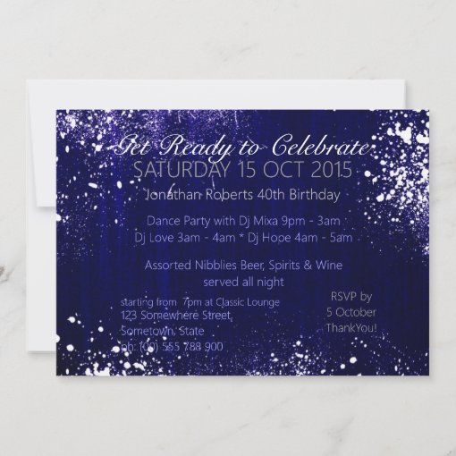 Paint Sprays Stylish Grunge Birthday Party Invite | Zazzle