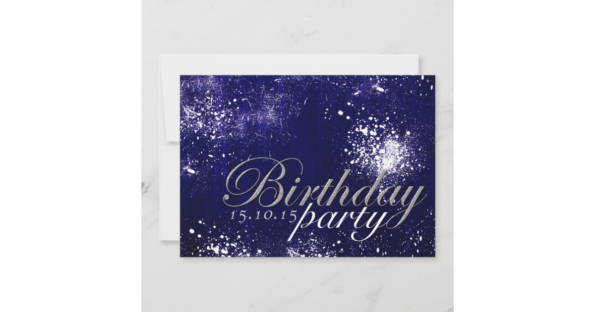 Paint Sprays Stylish Grunge Birthday Party Invite | Zazzle