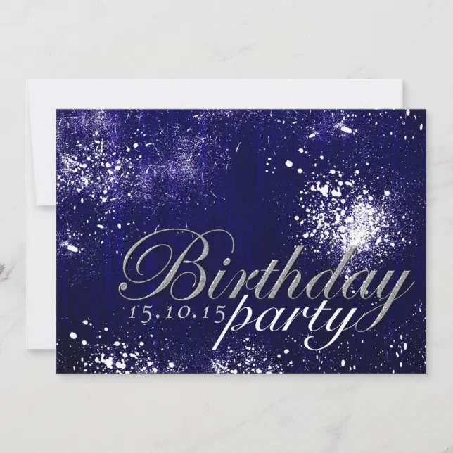 Paint Sprays Stylish Grunge Birthday Party Invite | Zazzle