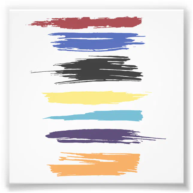 Paint Strokes Artistic Abstract Color Streaks Photo Print | Zazzle