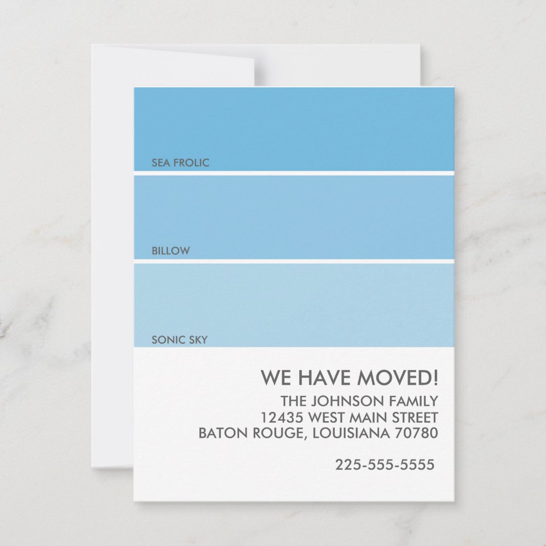 Paint Swatch Moving Announcement | Zazzle