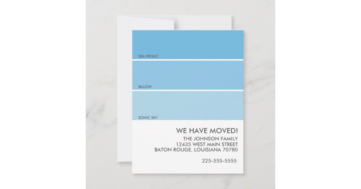 Paint Swatch Moving Announcement | Zazzle