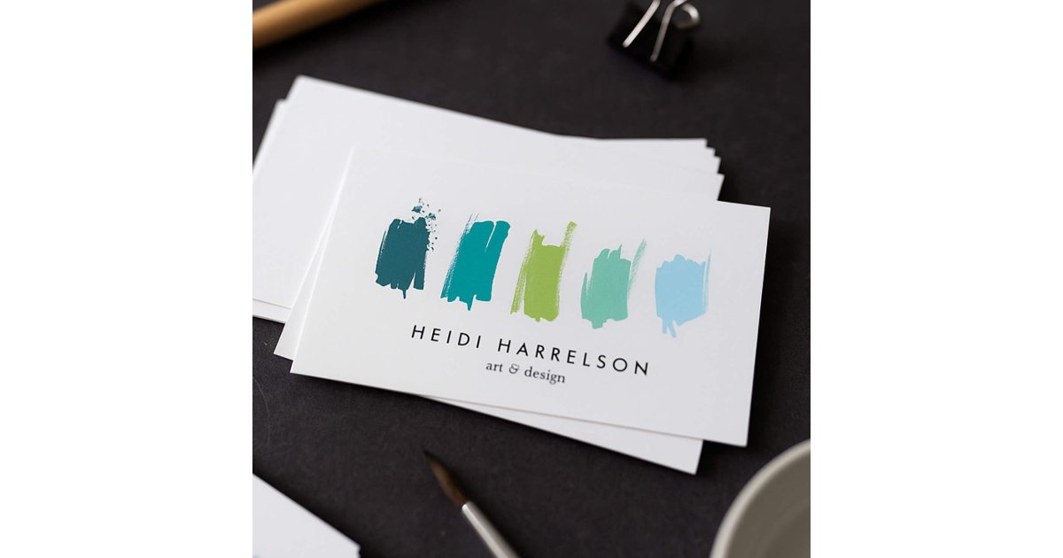 Paint Swatches Blue/Green Business Card | Zazzle