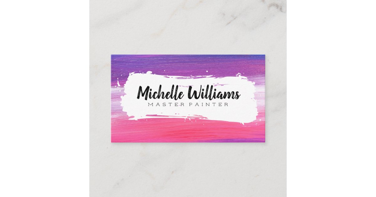Paint Texture | Artistic Brush Stroke Business Card | Zazzle