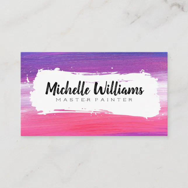 Paint Texture | Artistic Brush Stroke Business Card | Zazzle