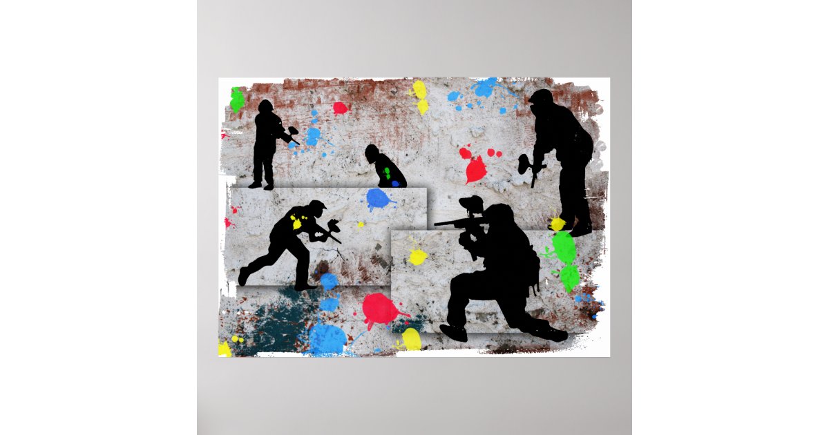 Paintball Battle Poster | Zazzle