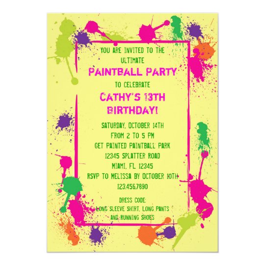 Paintball Birthday Party Invitation | Zazzle.com