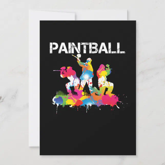 Paintball Color Splat Paintball Player Gift Invitation | Zazzle