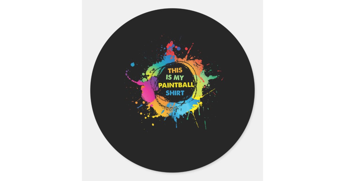 Paintball Game Color Balls Paintball Marker Gift Classic Round Sticker ...