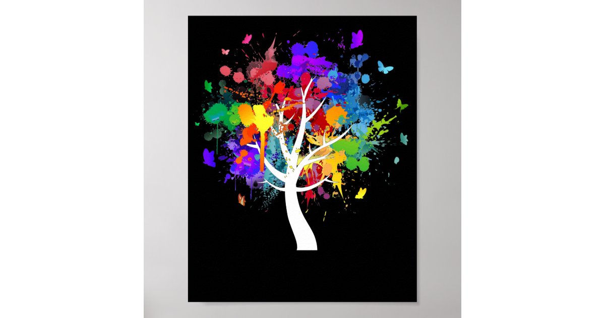 Paintball Multi-color Color Splat Art Poster | Zazzle