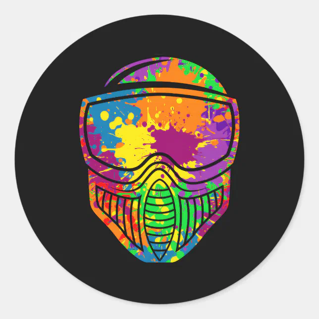 Paintball Paint Shooting Paintballer Air Gun Classic Round Sticker | Zazzle