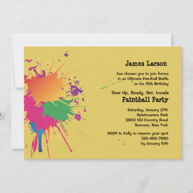Paintball Party Invitation | Zazzle