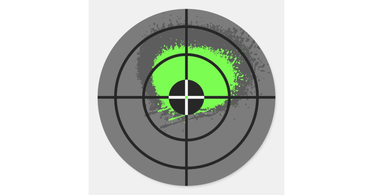 Paintball party stickers | paint splatter target | Zazzle