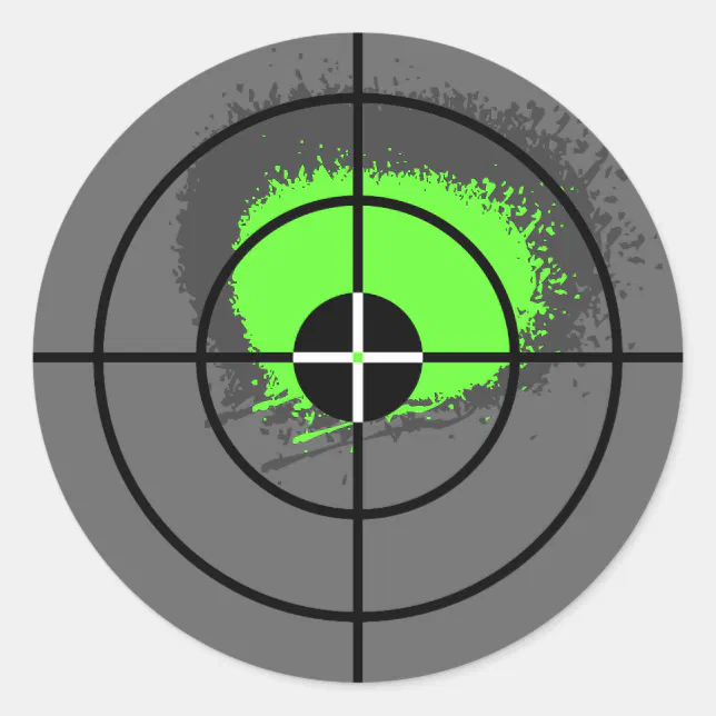 Paintball party stickers | paint splatter target | Zazzle