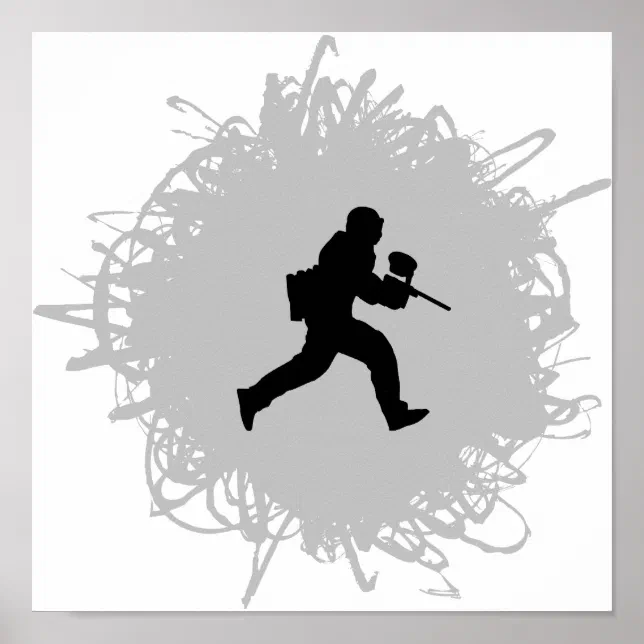 Paintball Scribble Style Poster | Zazzle