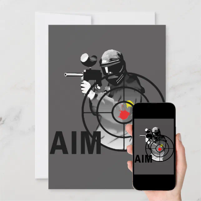 Paintball Shooter - Aim Invitation | Zazzle