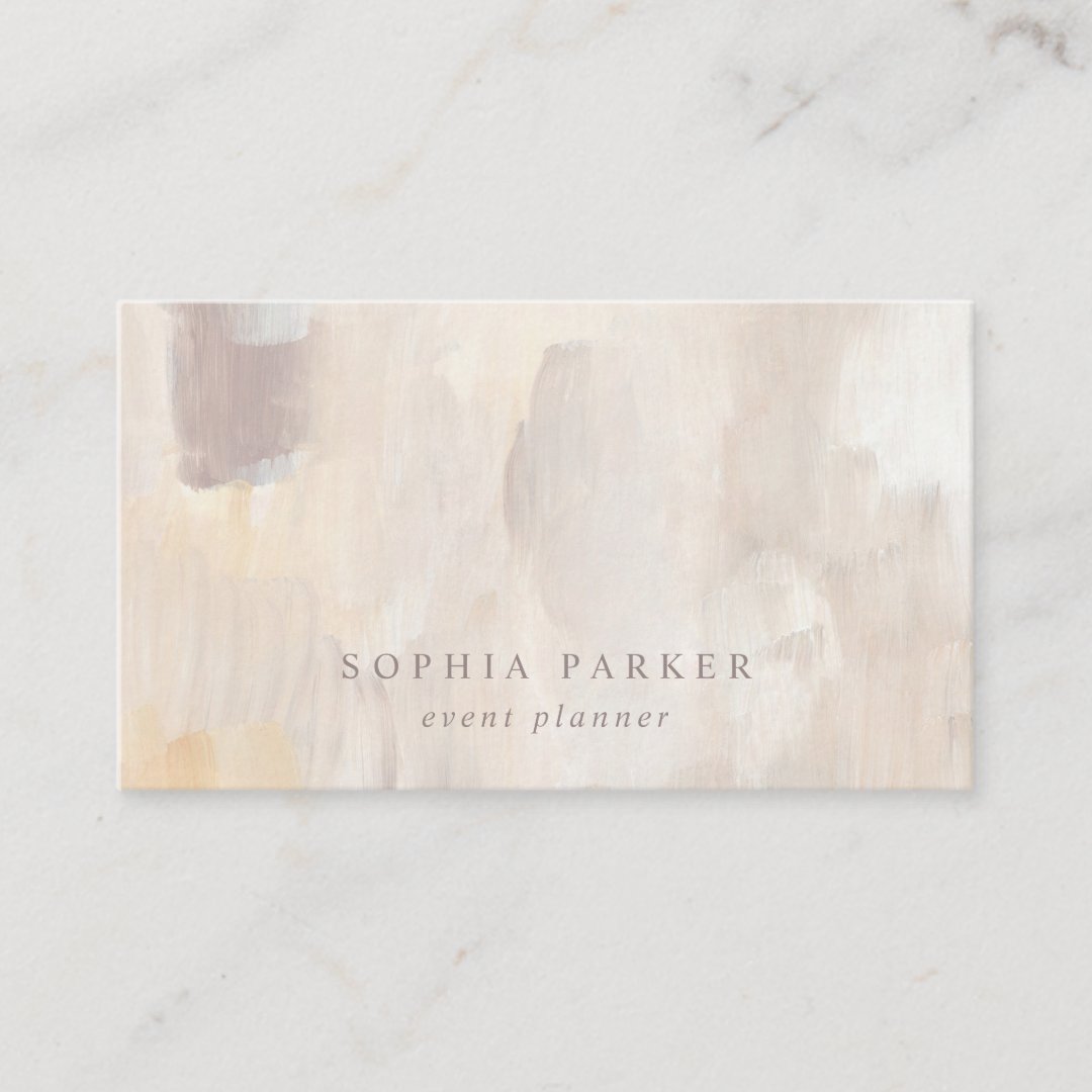 Painted Abstract | Elegant Minimalist Neutral Business Card | Zazzle