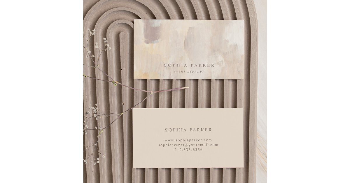 Painted Abstract | Elegant Minimalist Neutral Business Card | Zazzle