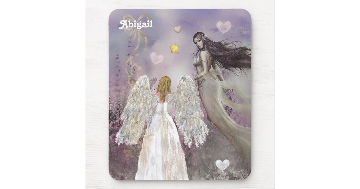 Painted Angel and Mauve Fairy Mouse Pad | Zazzle
