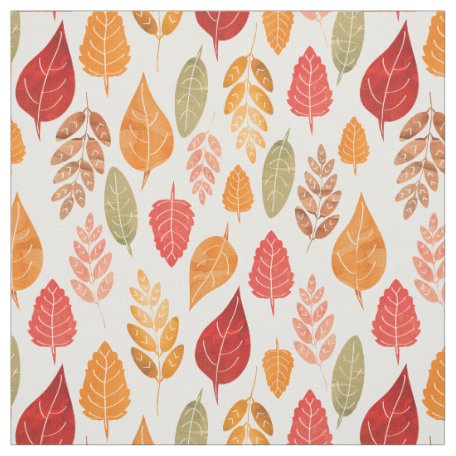 Fall Leaf Pattern Repeat Autumn Leaves Hand Drawn Fabric | Zazzle