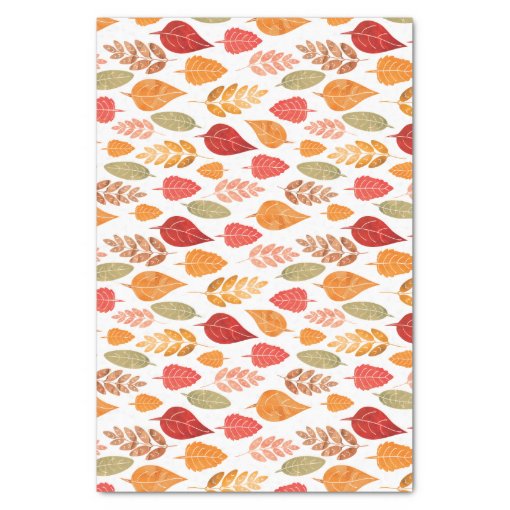 Painted Autumn Leaves Pattern Tissue Paper | Zazzle