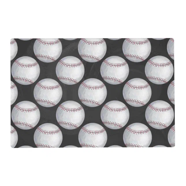 Painted Baseball Pattern Placemat | Zazzle