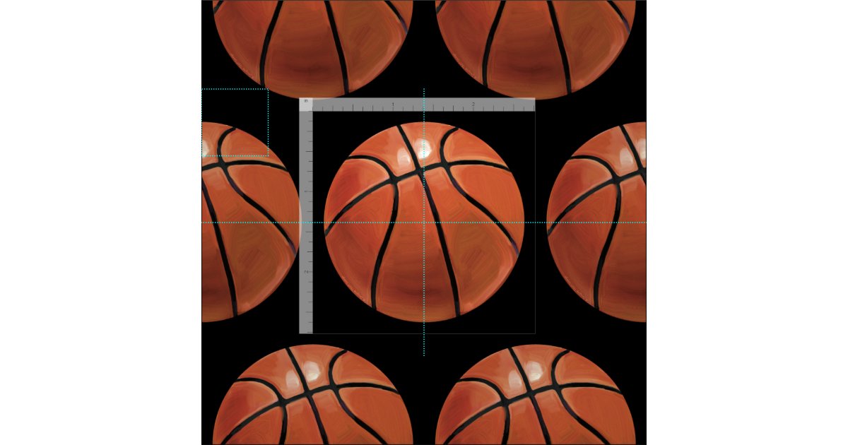 Painted Basketball Pattern Fabric | Zazzle