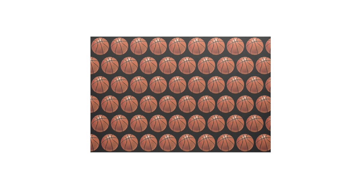 Painted Basketball Pattern Fabric | Zazzle