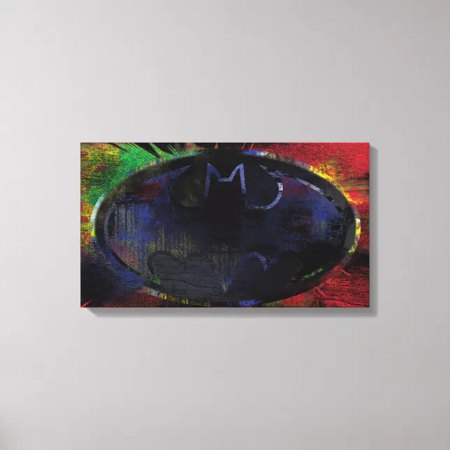 Painted Bat Symbol Canvas Print | Zazzle