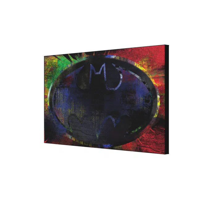 Painted Bat Symbol Canvas Print | Zazzle