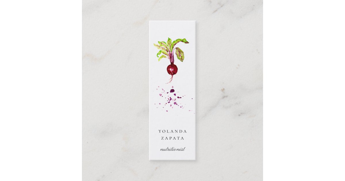 Painted Beet Mini Business Cards | Zazzle