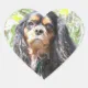 Painted Cavalier King Charles Spaniel Heart Sticker | Zazzle