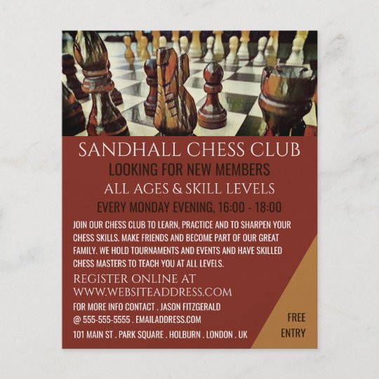 Painted Chess Board, Chess Club Advertising Flyer | Zazzle.com