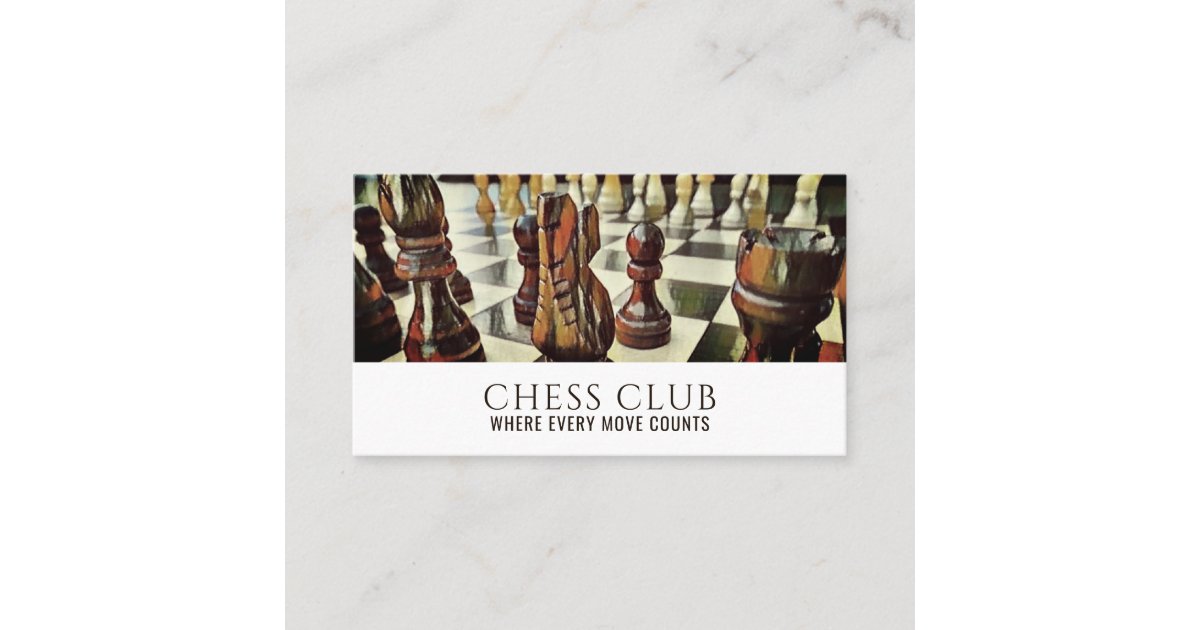 Painted Chess Board, Chess Club Business Card | Zazzle