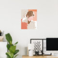 Painted Contour Female Portrait Poster | Zazzle