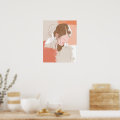 Painted Contour Female Portrait Poster | Zazzle