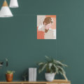 Painted Contour Female Portrait Poster | Zazzle