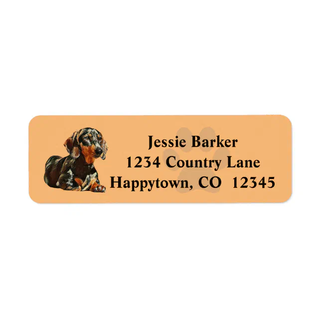 Painted Dachshund Return Address Label | Zazzle