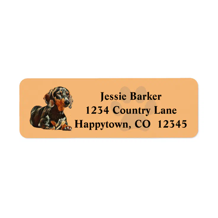 Painted Dachshund Return Address Label | Zazzle