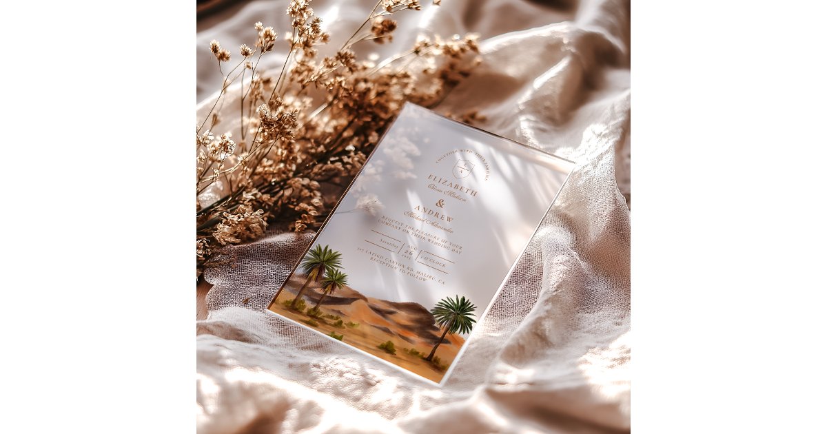 Painted Desert Wedding Acrylic Invitations | Zazzle