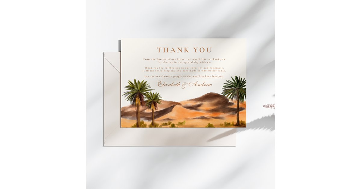Painted Desert Wedding Thank You Card | Zazzle