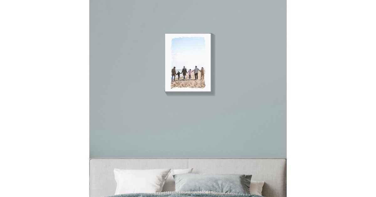 Painted Edges Brush Stroke Frame Custom Photo Canvas Photo Tile | Zazzle