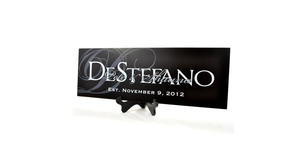 Painted Est. Family Name Wood Sign | Zazzle