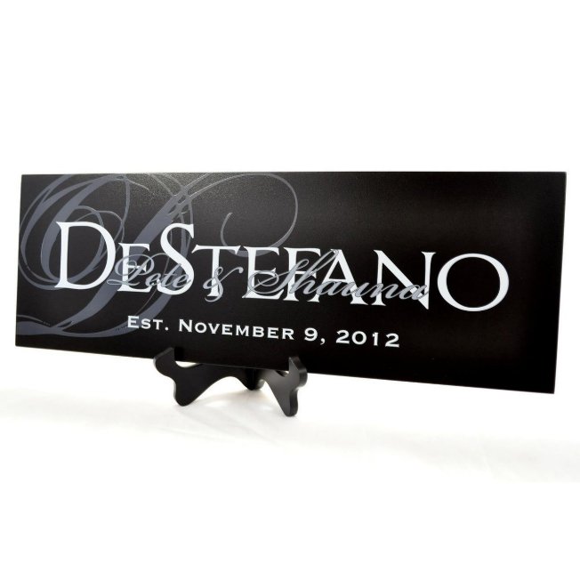 Painted Est. Family Name Wood Sign | Zazzle