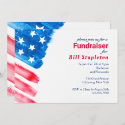 Painted Flag Political Fundraiser Invitation | Zazzle