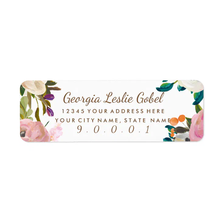 Painted Floral Blooms Return Address Labels II | Zazzle