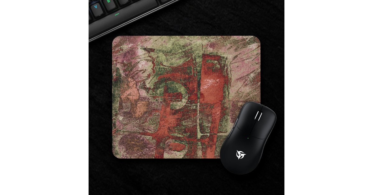 Painted Graffiti Grunge Autumn Red Green Rust Mouse Pad | Zazzle